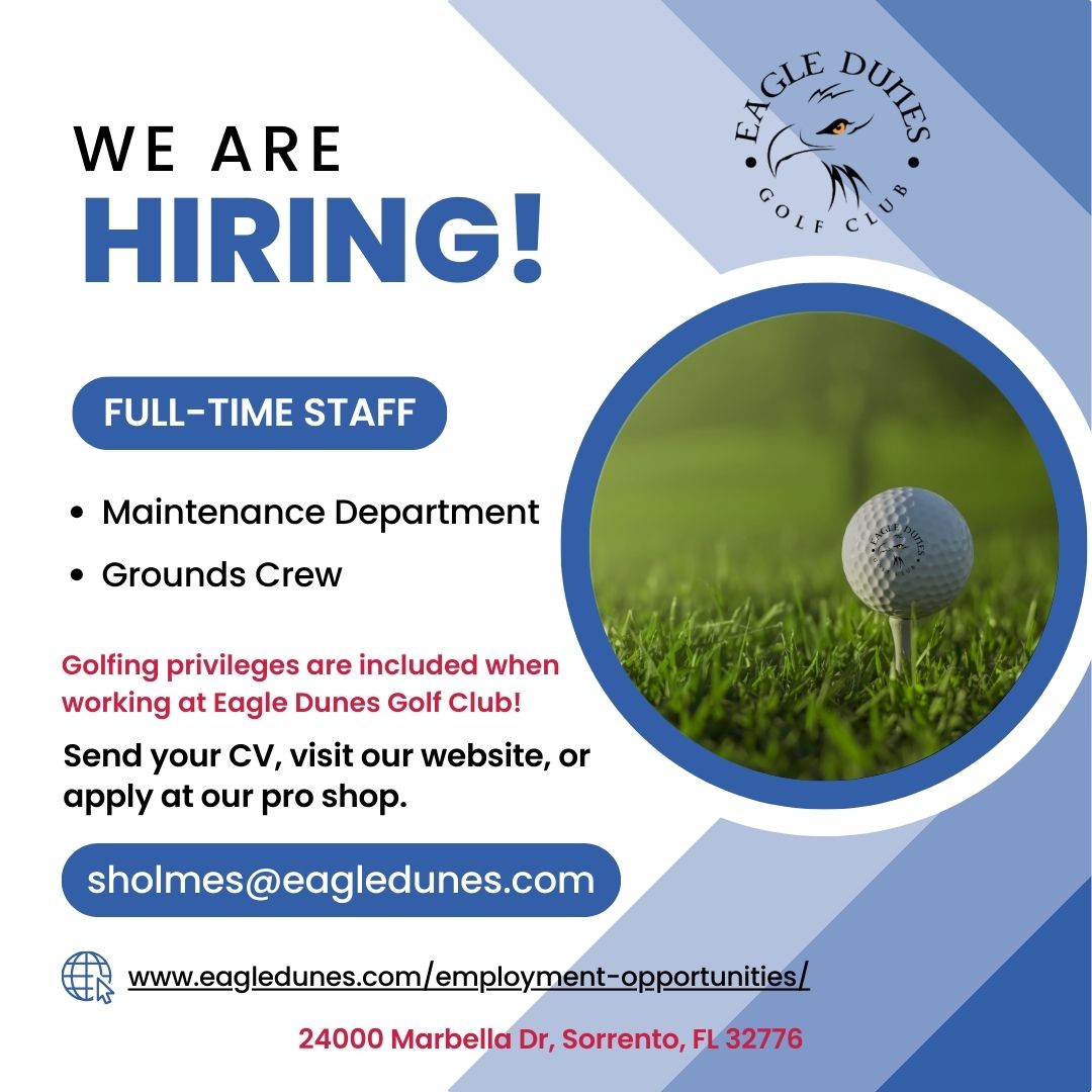 Employment Opportunities - Eagle Dunes Golf Club